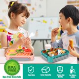 BPA-Free Bento Box, Leak-Proof Lunch Container, 1.3L 4-Compartment with ...