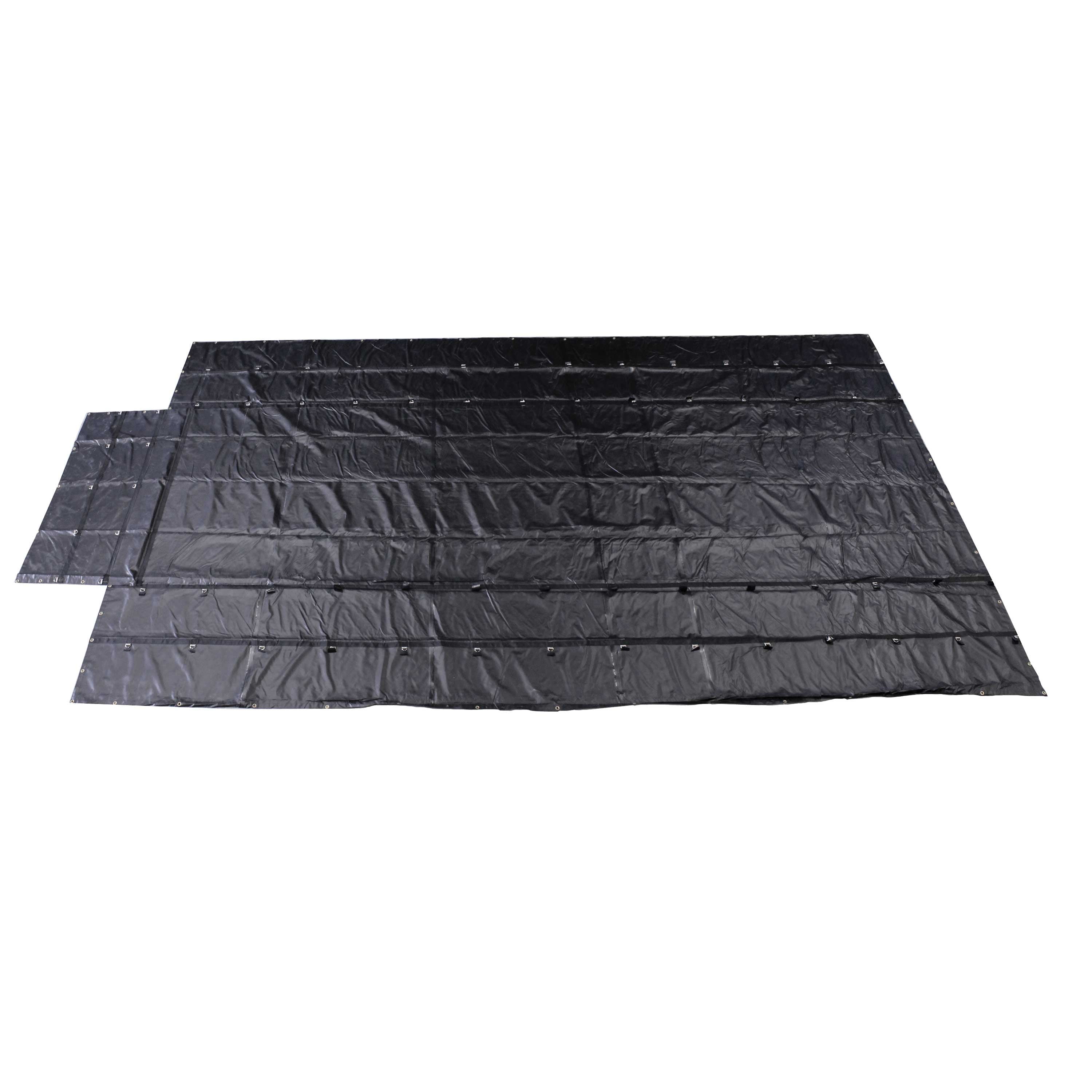 Heavy Duty Lumber Tarp - 16' x 28' (4' Drop & Flap) - 18oz Black Tar ...