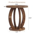 Barara King Farmhouse Round Nightstand Sofa Table with Storage and ...