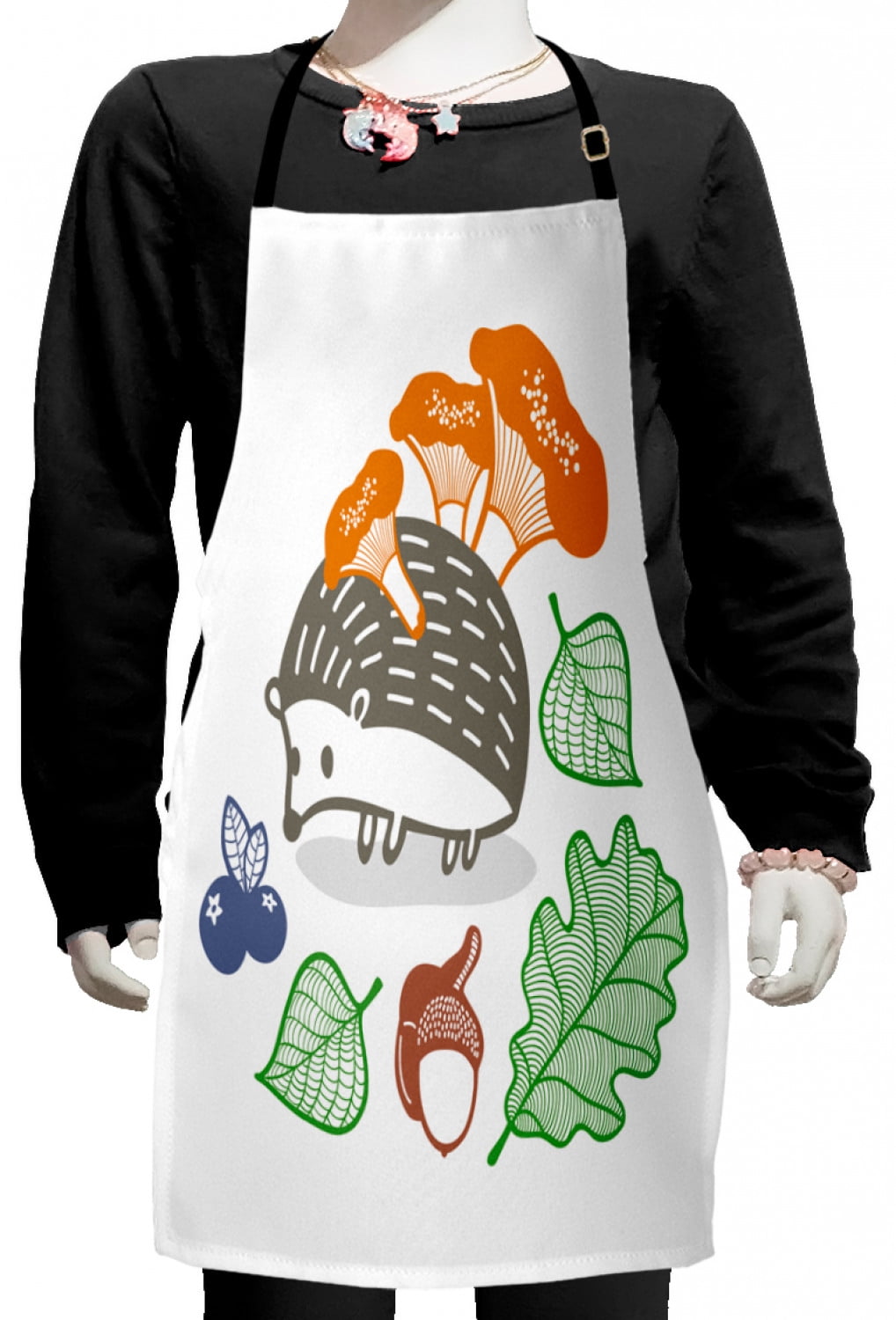 Hedgehog Kids Apron, Colorful Hedgehog with Various Edible Items ...