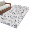 Blue Flowers 3'x5' Rug for Bedroom Foot of Bed Small Living Room ...