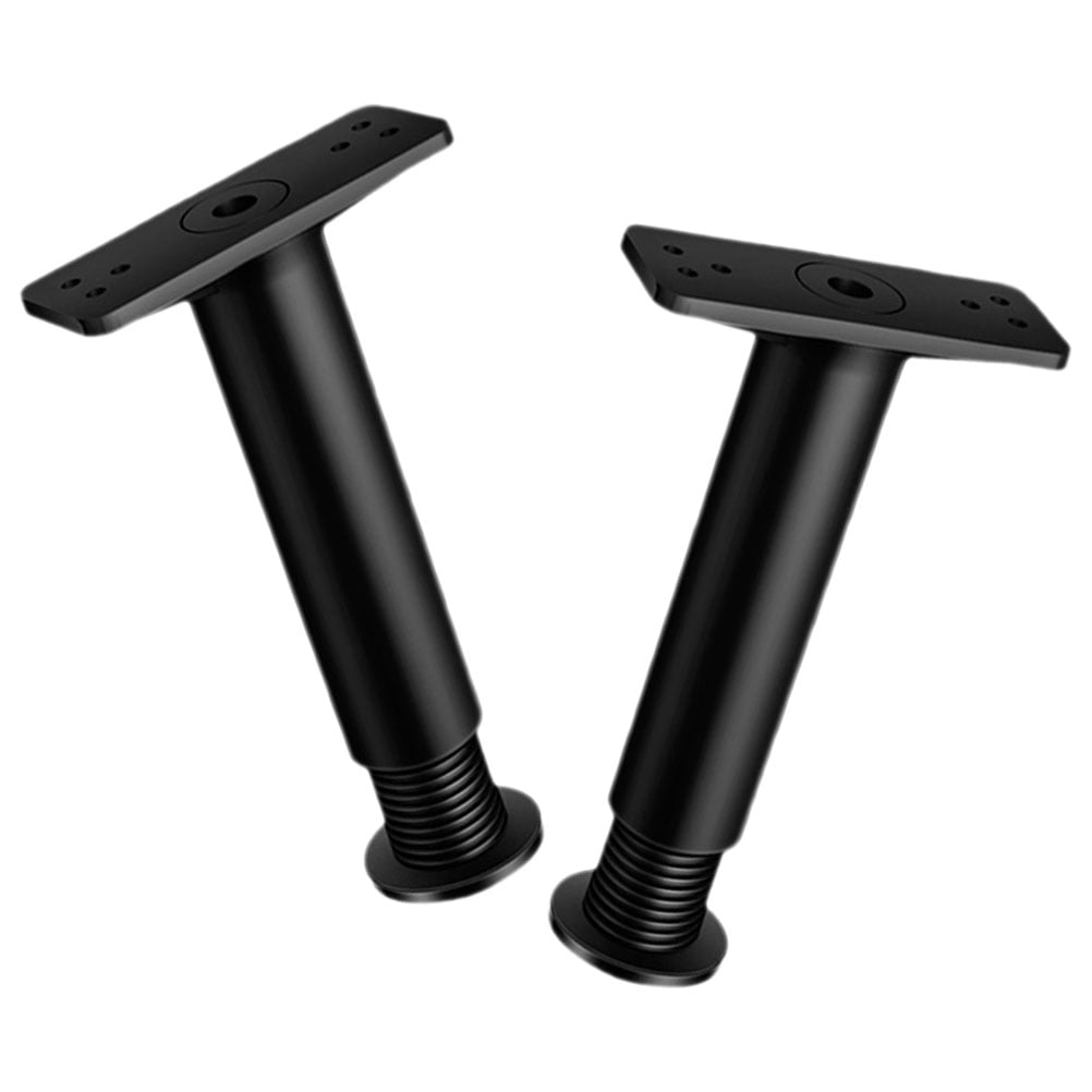 Hintrment 2pcs Bed Frame Support Legs Adjustable Heavy Duty Black Replacement Parts For Furniture 4.9x3.8x1.4in