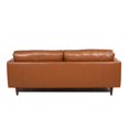 Maklaine 19.5" Mid-Century Leather Fitted Back Sofa in Brown - Walmart.com