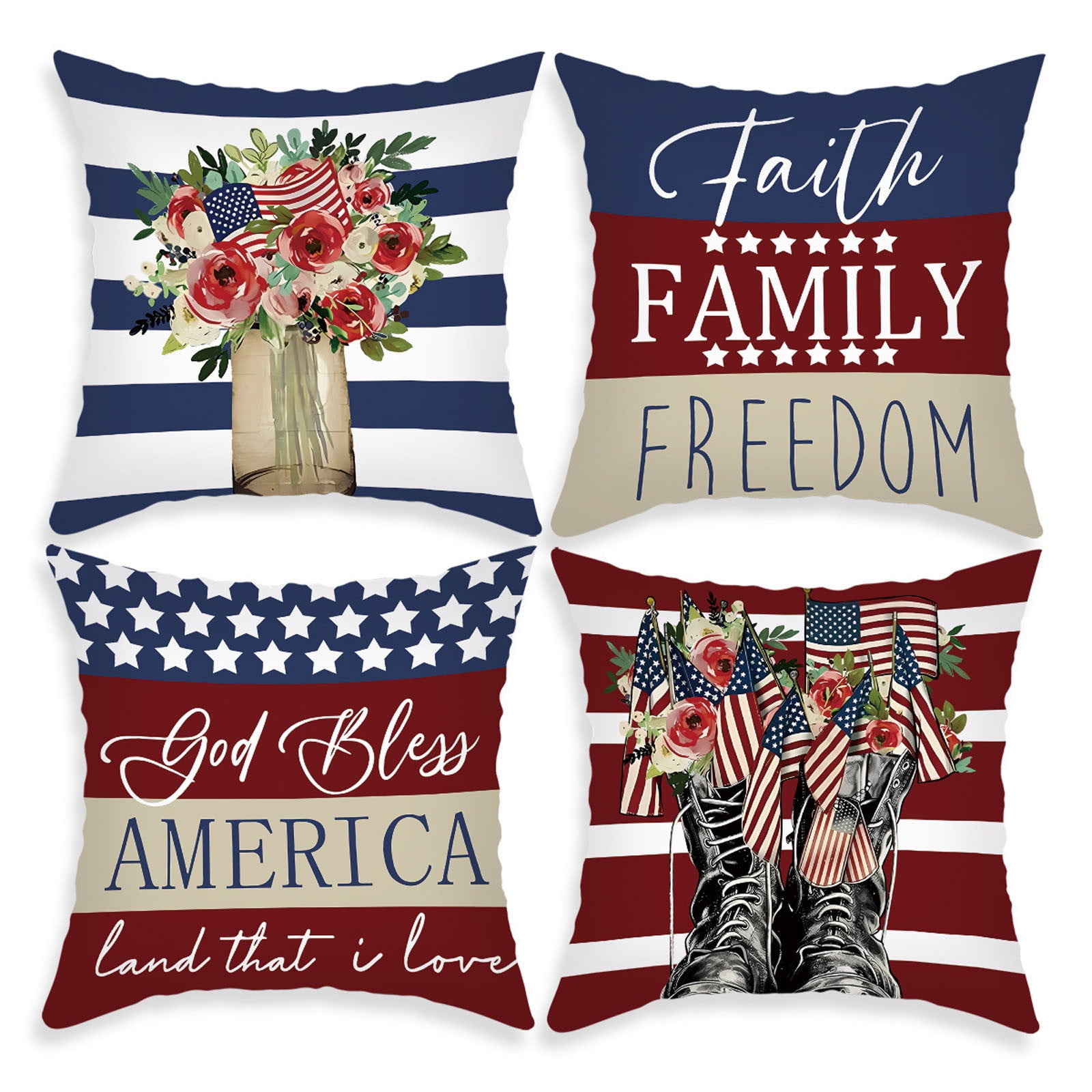 Click here for Unbranded Living Room Decor 4pc Pillow Set Patriot... prices