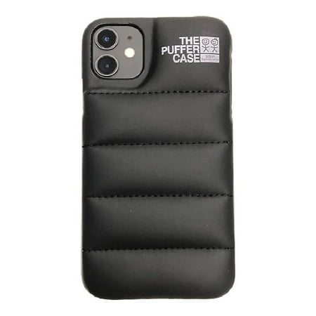 Black Puffer Jacket Phone Case Down Cover For Iphone 12/12 Pro/12 Mini ...