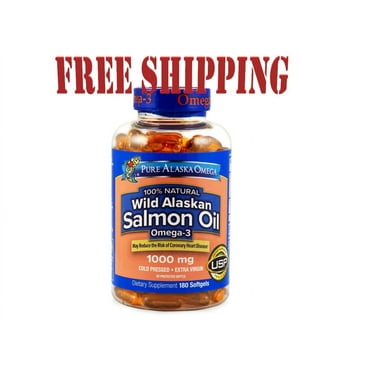 Pure Alaska Omega Wild Alaskan Salmon Oil Supplement, 1000mg Softgel ...