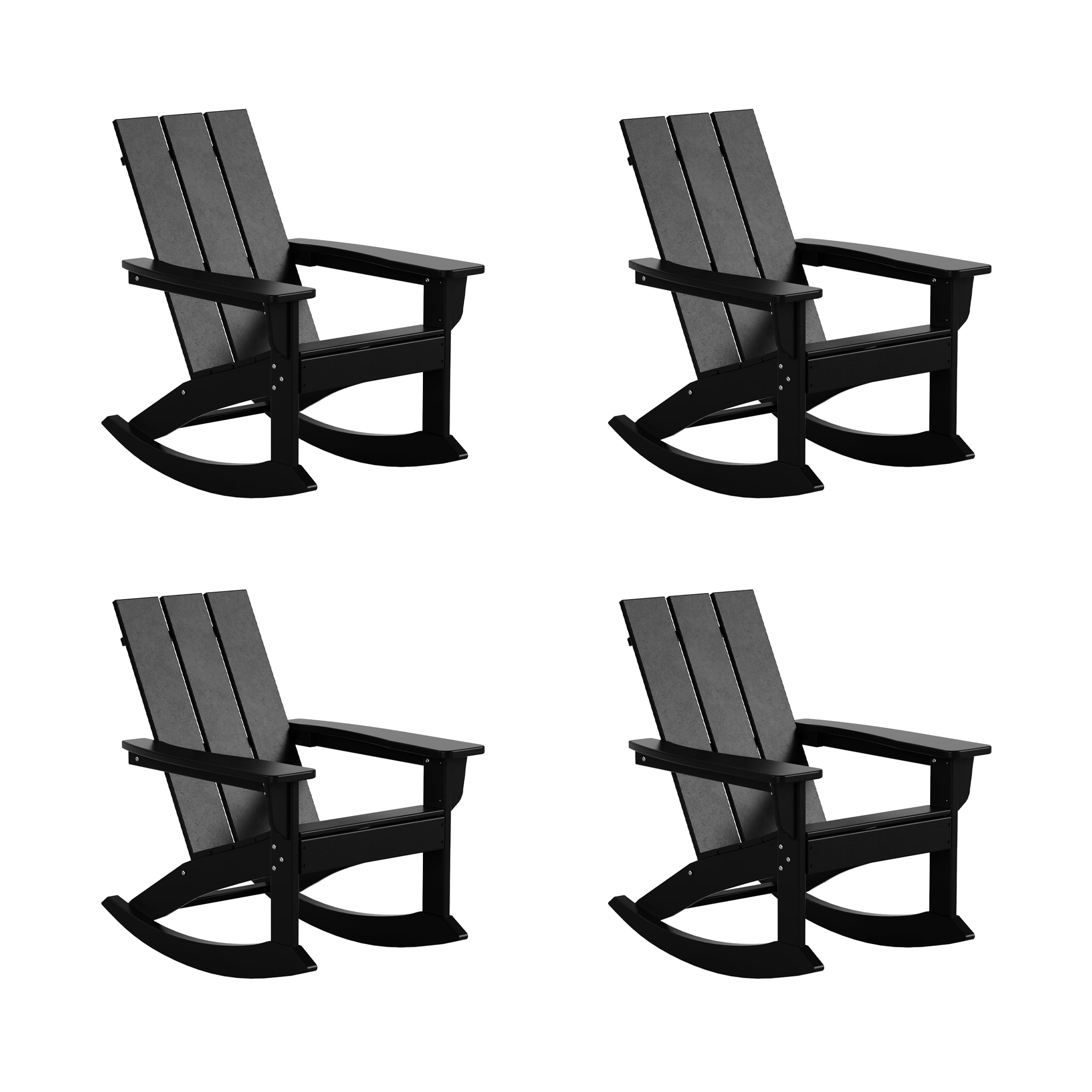 Westintrends Ashore Patio Rocking Chairs Set Of 4 All Weather Poly