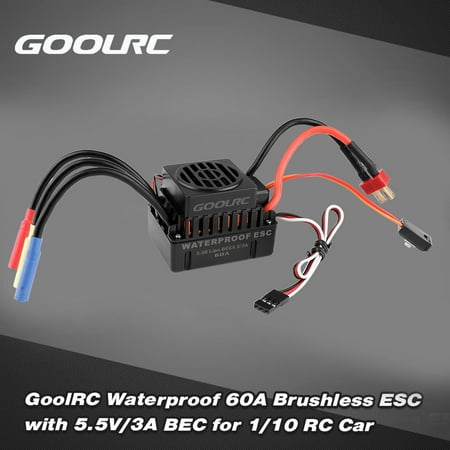 GoolRC Waterproof 60A Brushless ESC Electric Speed Controller with 5.5V ...