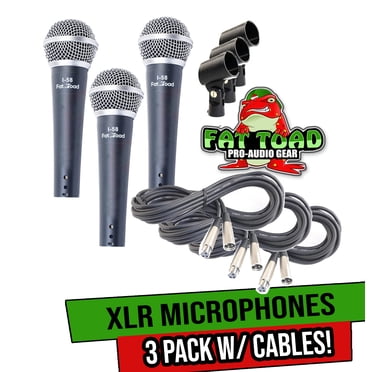 Fat Toad Professional Cardioid Dynamic Microphones & Clips (6 Pack ...