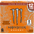 (4 pack) Monster Ultra Sunrise, Sugar Free Energy Drink, 12 fl oz, 6 ...