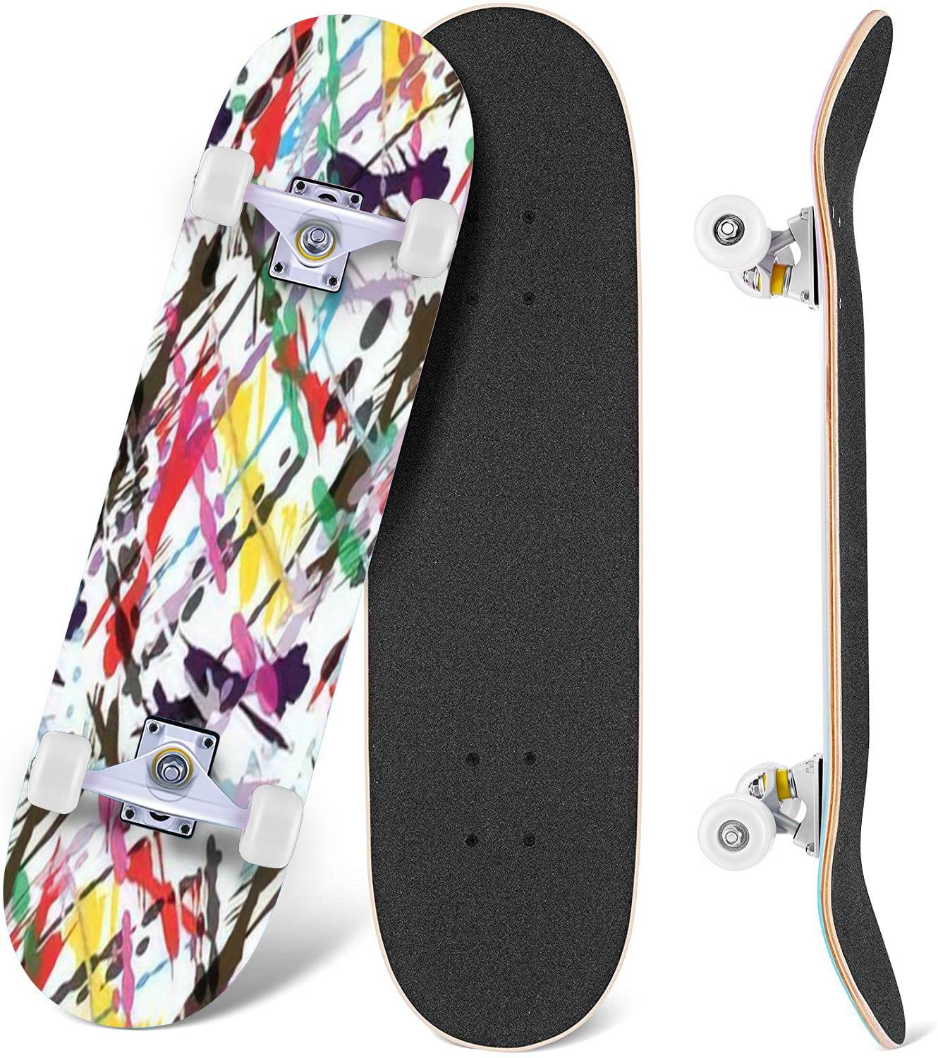 Prxcm Skateboard Complete for Beginners Adults Teens 31 x 8" abstract ...