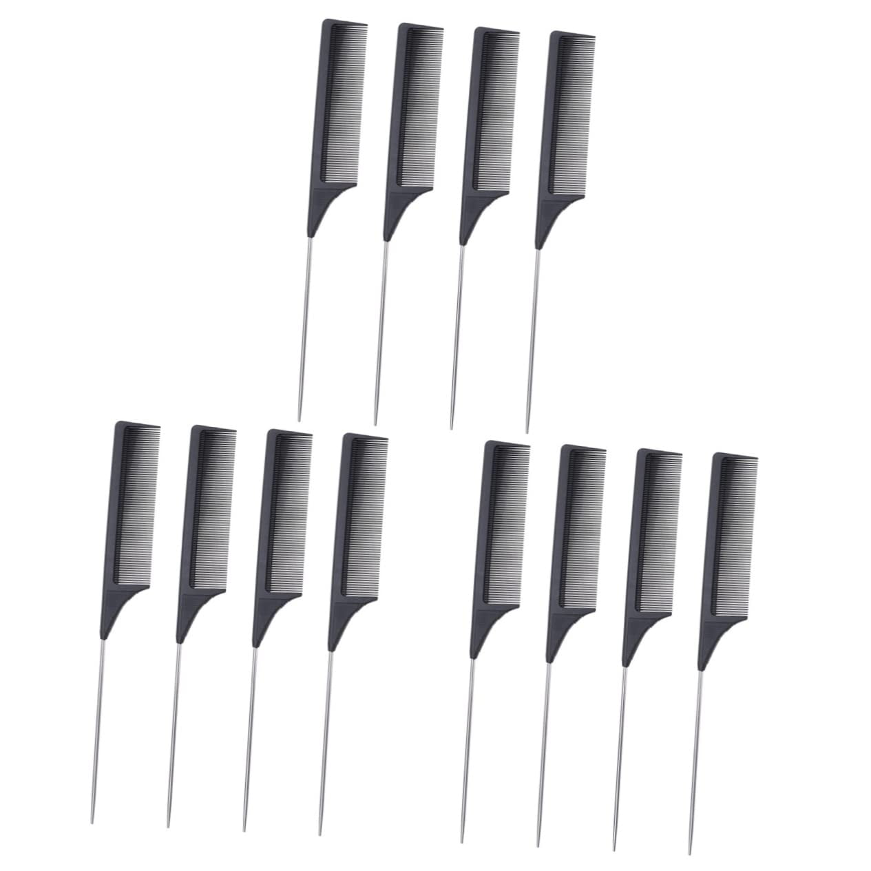 12 Pcs Carbon Comb for Hair Stylist Carbon Fiber Comb Black Teasing ...