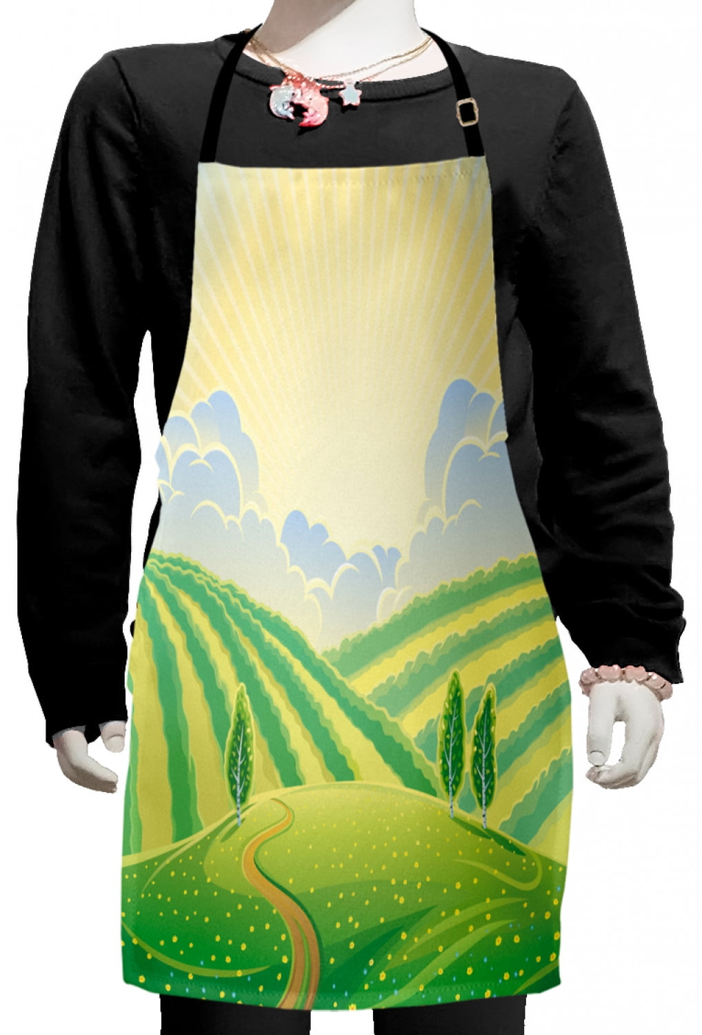 Nature Kids Apron, Hills and Sunrise Roads Fields Countryside ...