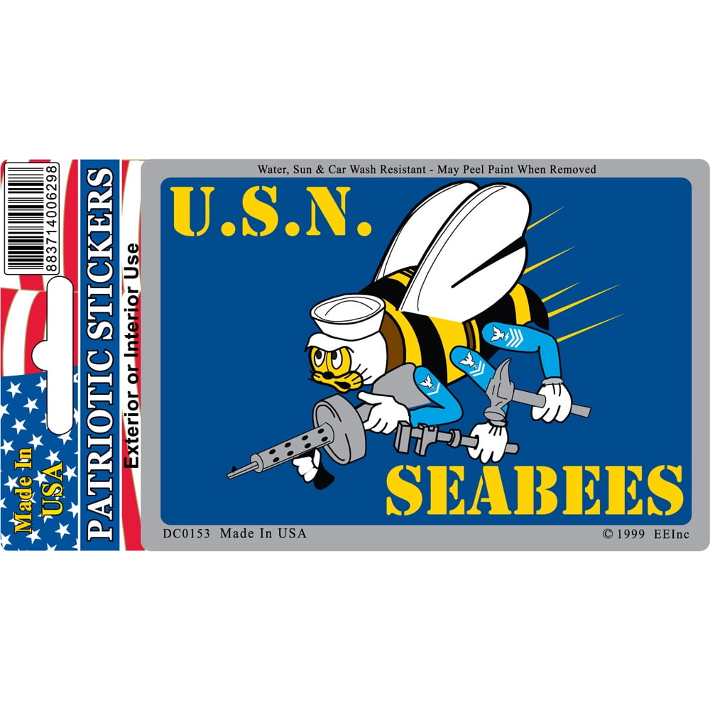 US Navy Seabees Car Decal 3 by 4 Inches - Walmart.com