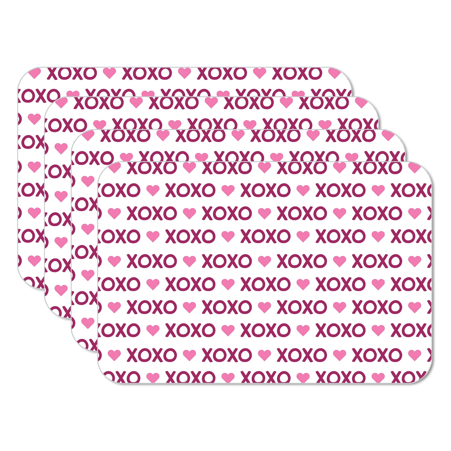 CounterArt "XOXO Hugs & Kisses" 4 Pack Flexible Plastic Tabletop ...