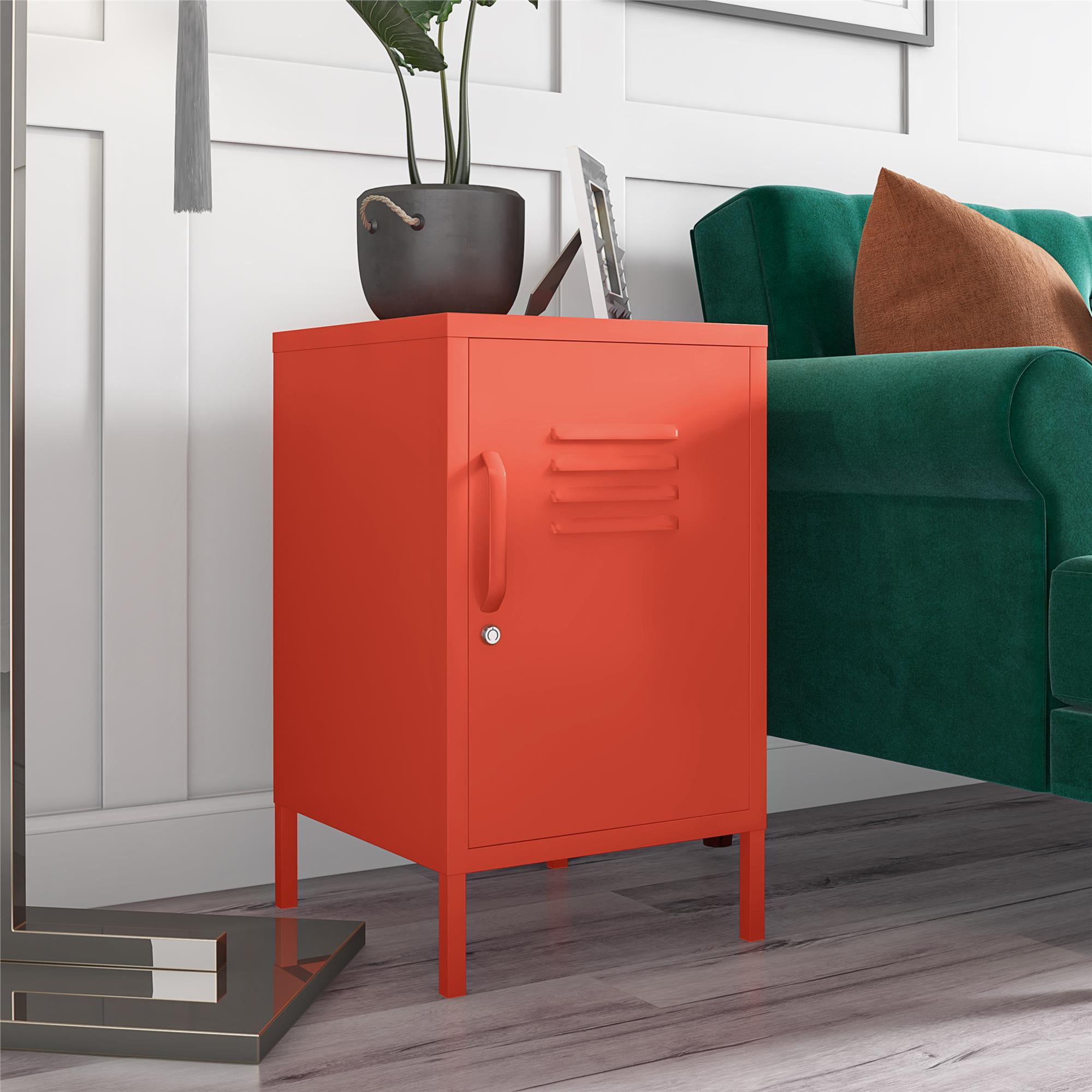 Novogratz Cache Metal Locker End Table, Orange - Walmart.com - Walmart.com