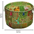 Indian Pouf Footstool Ethnic Embroidered Pouf Cover, Indian Cotton ...