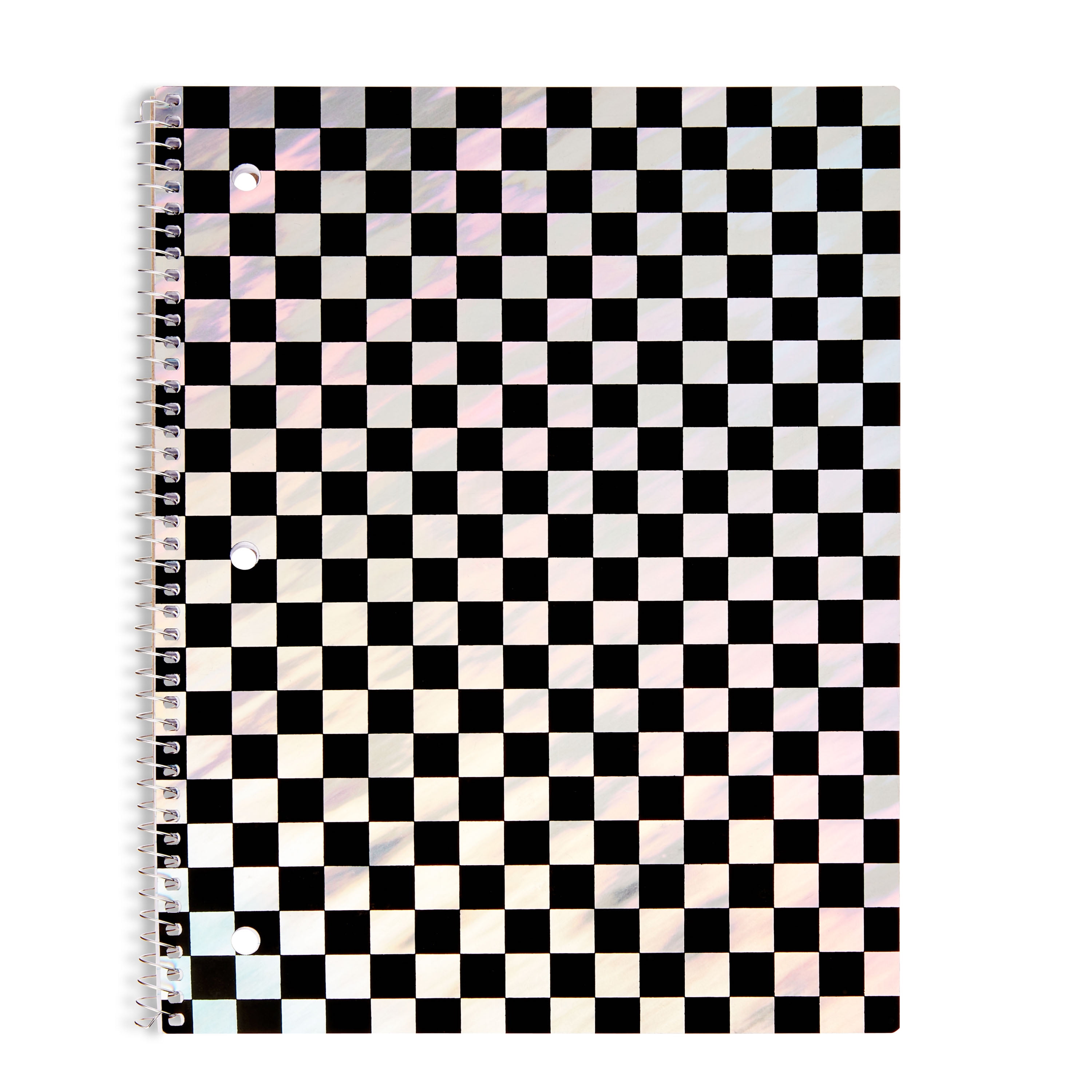 Pen+Gear 1 Subject Notebook, Black with Foil Checkers, 8"x10.5 ...