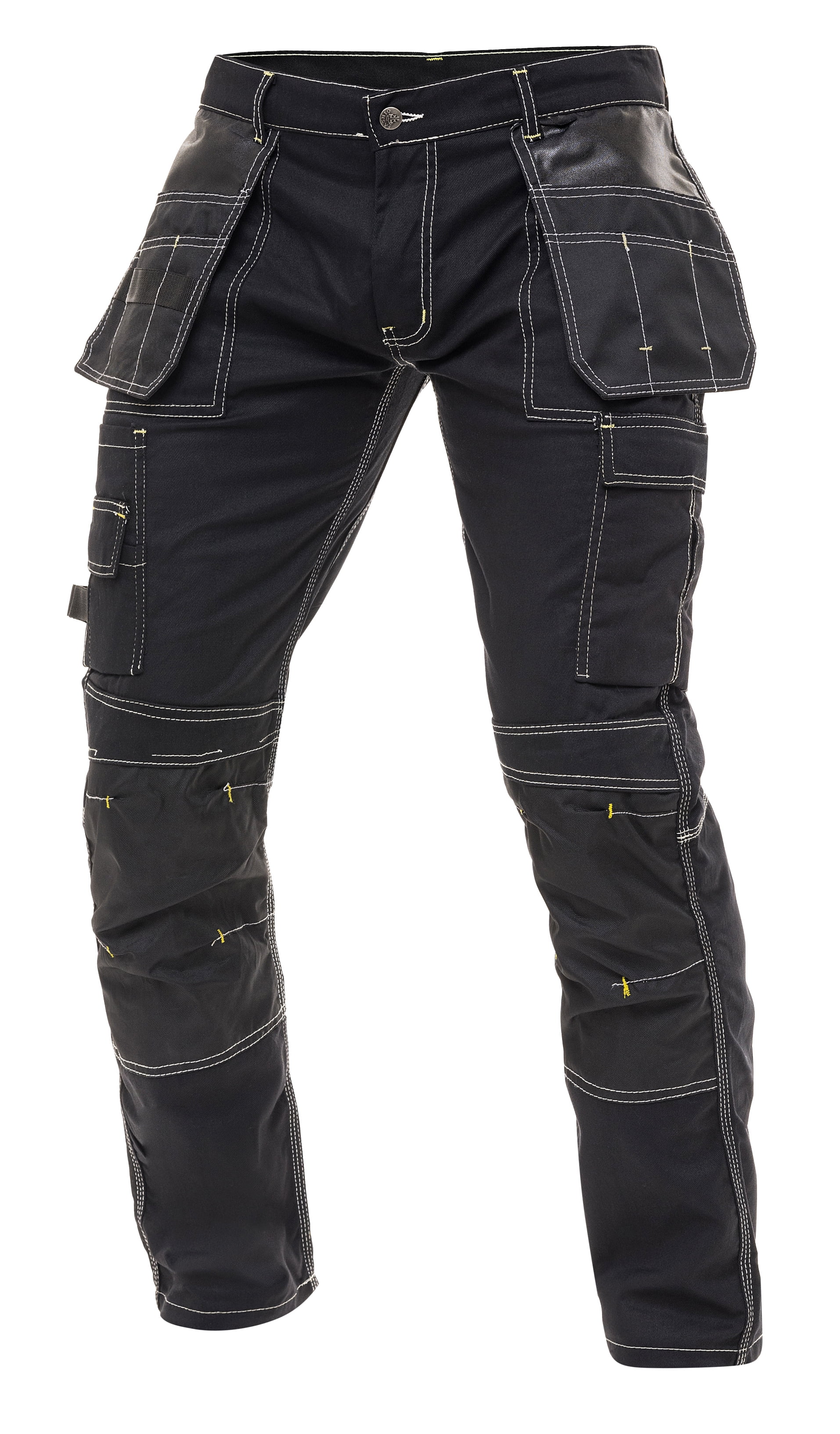 Mens Construction Cordura Pants Carpenter Utility Tool Pockets Heavy ...