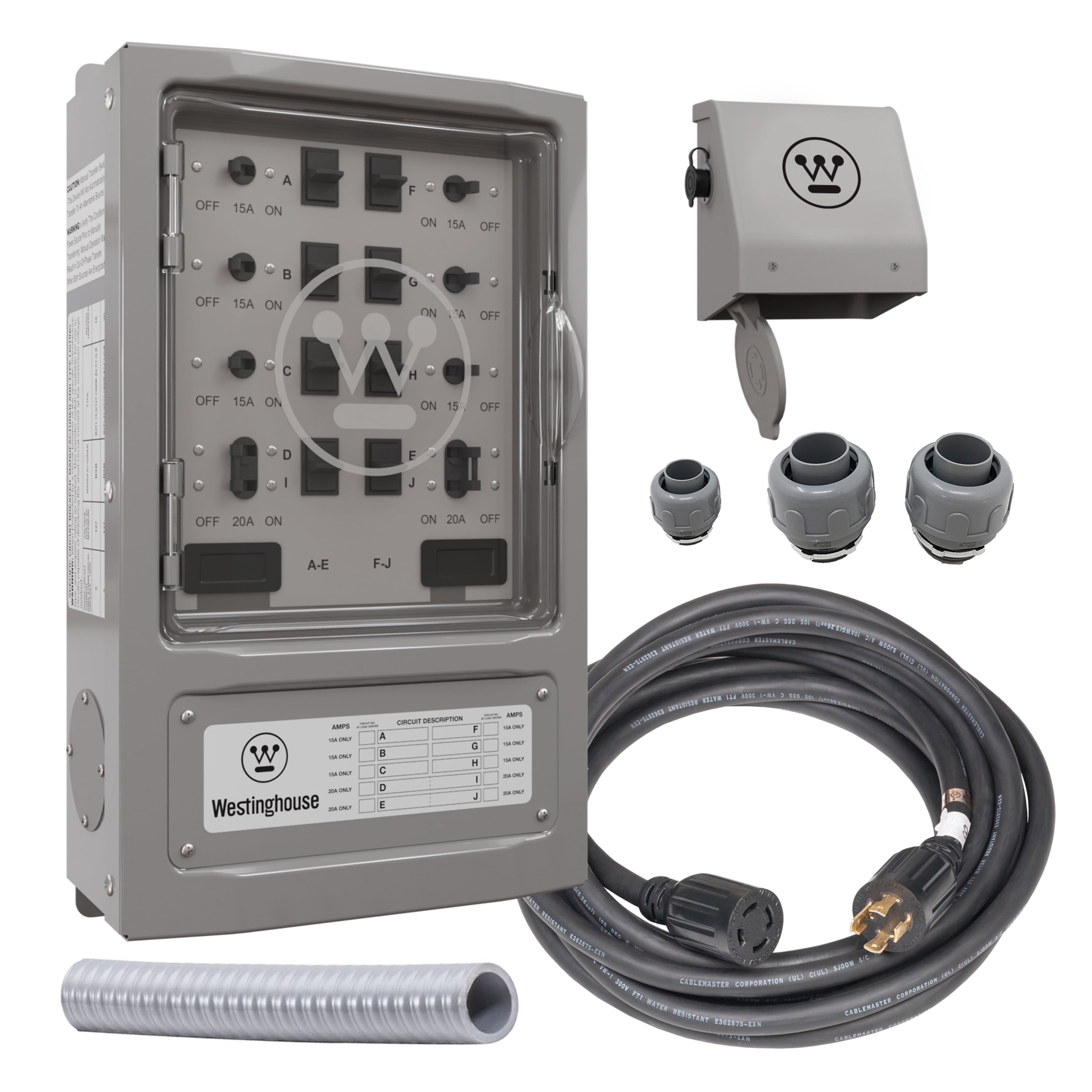 Westinghouse 30A Transfer Switch Kit with 8 Circuits, 7500 Rated Watts ...