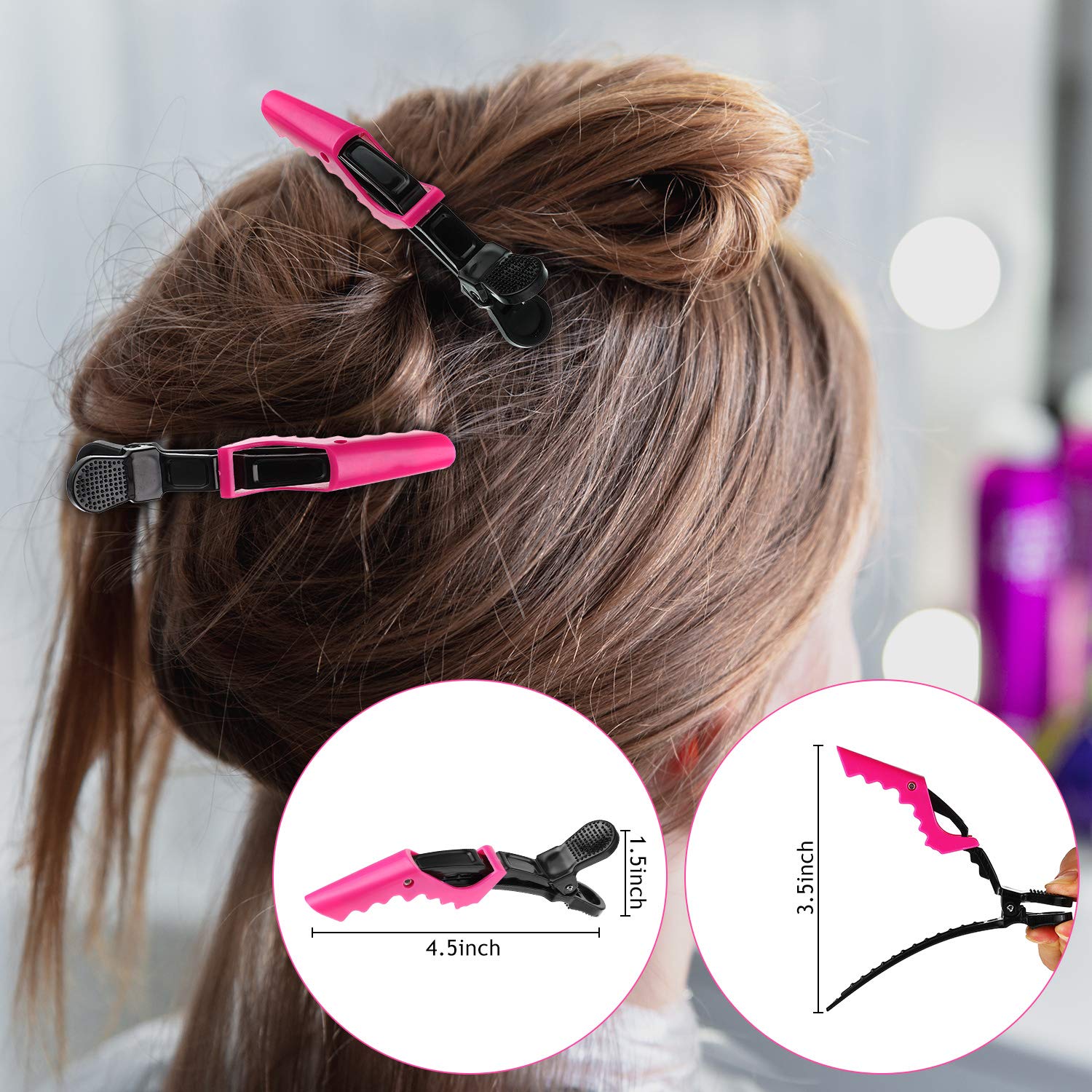 Combs 2 Pieces Carbon Fiber Combs and 6 Pieces Sectioning Alligator ...