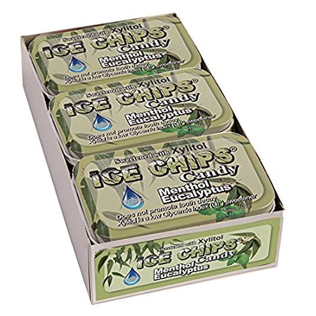 ICE CHIPS Xylitol Candy, Menthol Eucalyptus (6 Tins) - Walmart.com