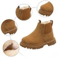 Chelsea Boots for Girl Kids Winter Furry Lined Waterproof Leather Lug ...