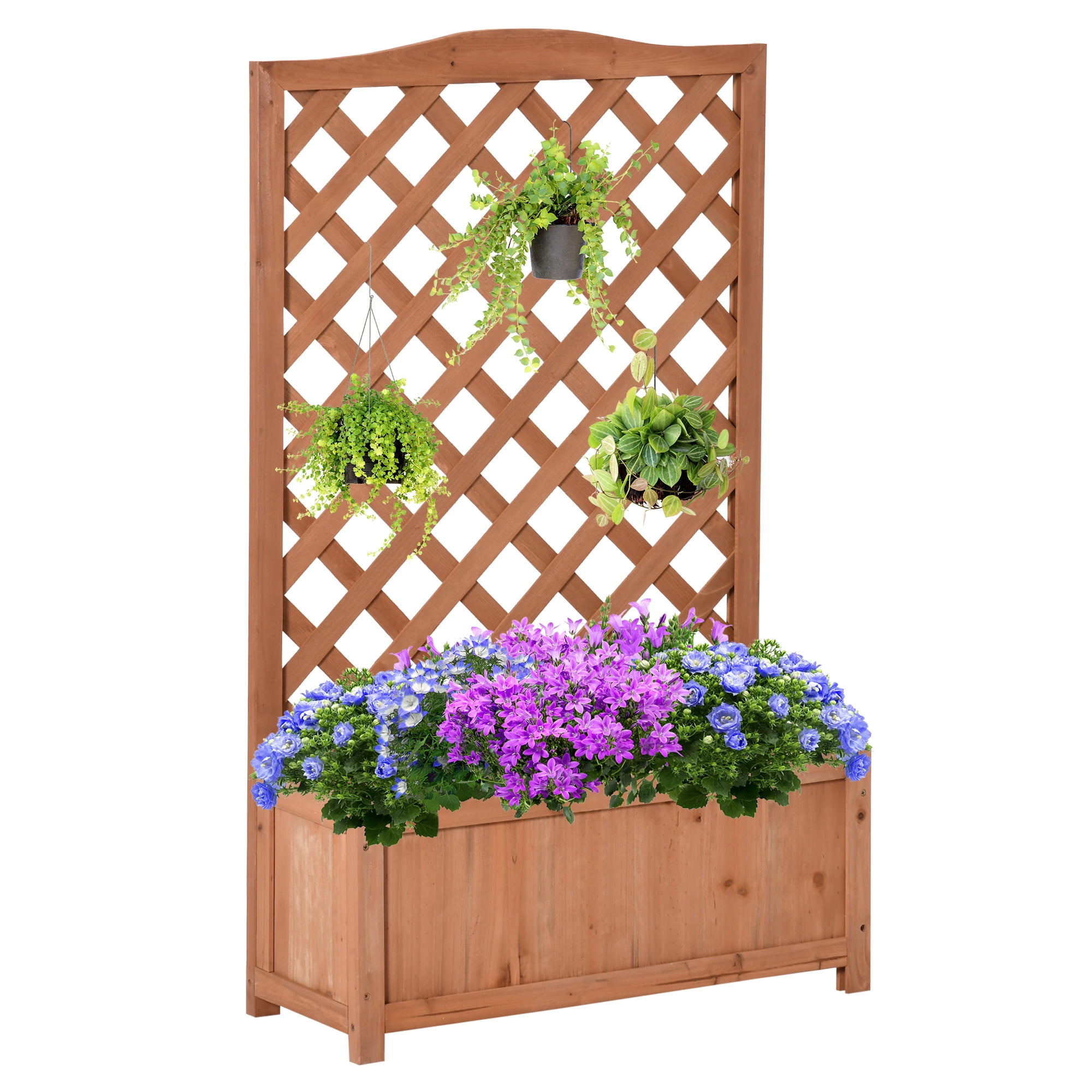 Click here for Outsunny Raised Garden Bed Planter With Trellis Fo... prices