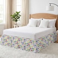 Abstract Monster Bed Skirt California King Size 16 Inch Drop, Colorful ...