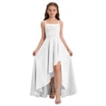 QIUOMBBP Girl's High-Low Dress Spaghetti Strap Square Neck Dresses ...