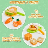 SYNCFUN 68 Pcs Cutting Play Food, Fake Food for Kids Kitchen, Cuttable ...