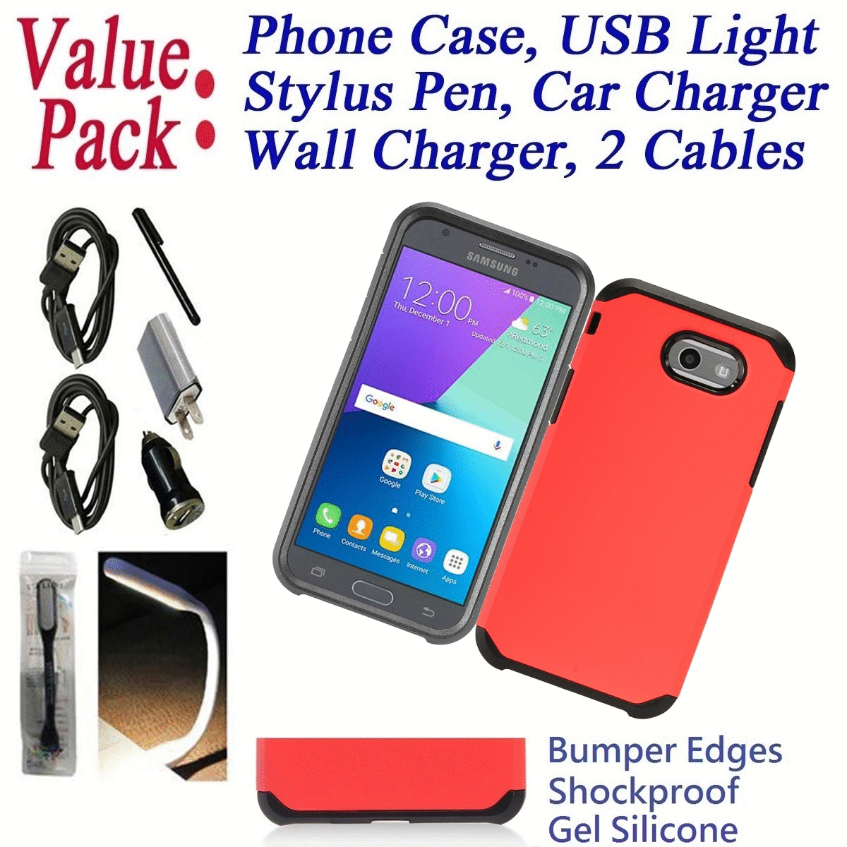 ~Value Pack~ for 5" Samsung Galaxy J3 2017 Emerge J327 J3 PRIME Case ...