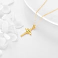 YAFEINI 14K Solid Gold August Birthstone Cross Pendant Necklace 14K ...