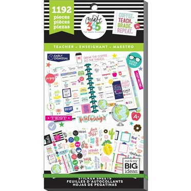 The Happy Planner Big Teacher Sticker Value Pack, Get it Done - Walmart.com