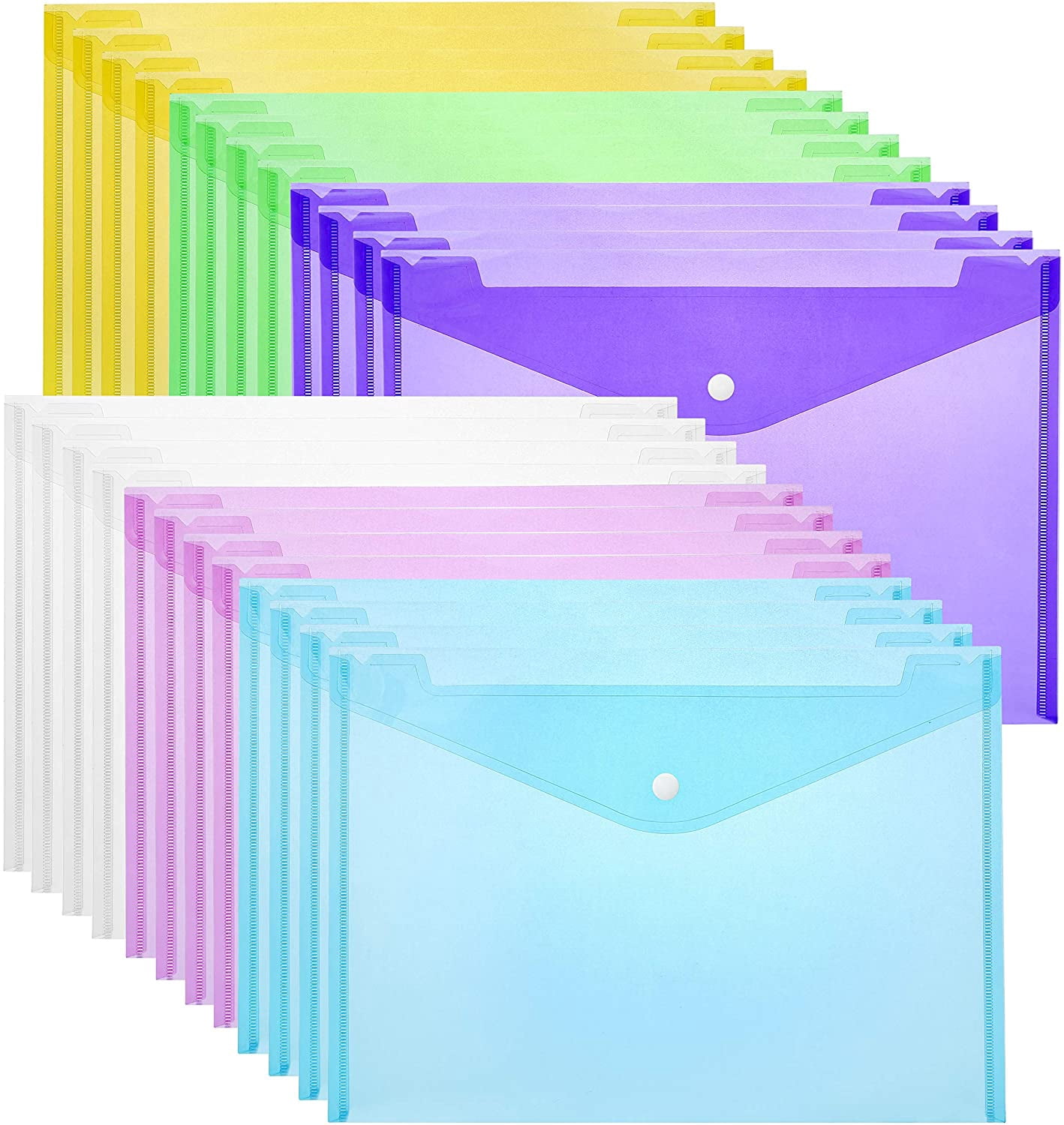 24Pack Clear Document Folder A4 Size With Snap Button Premium Poly 24Pack Clear Document Folder A4 Size With Snap Button Premium Poly