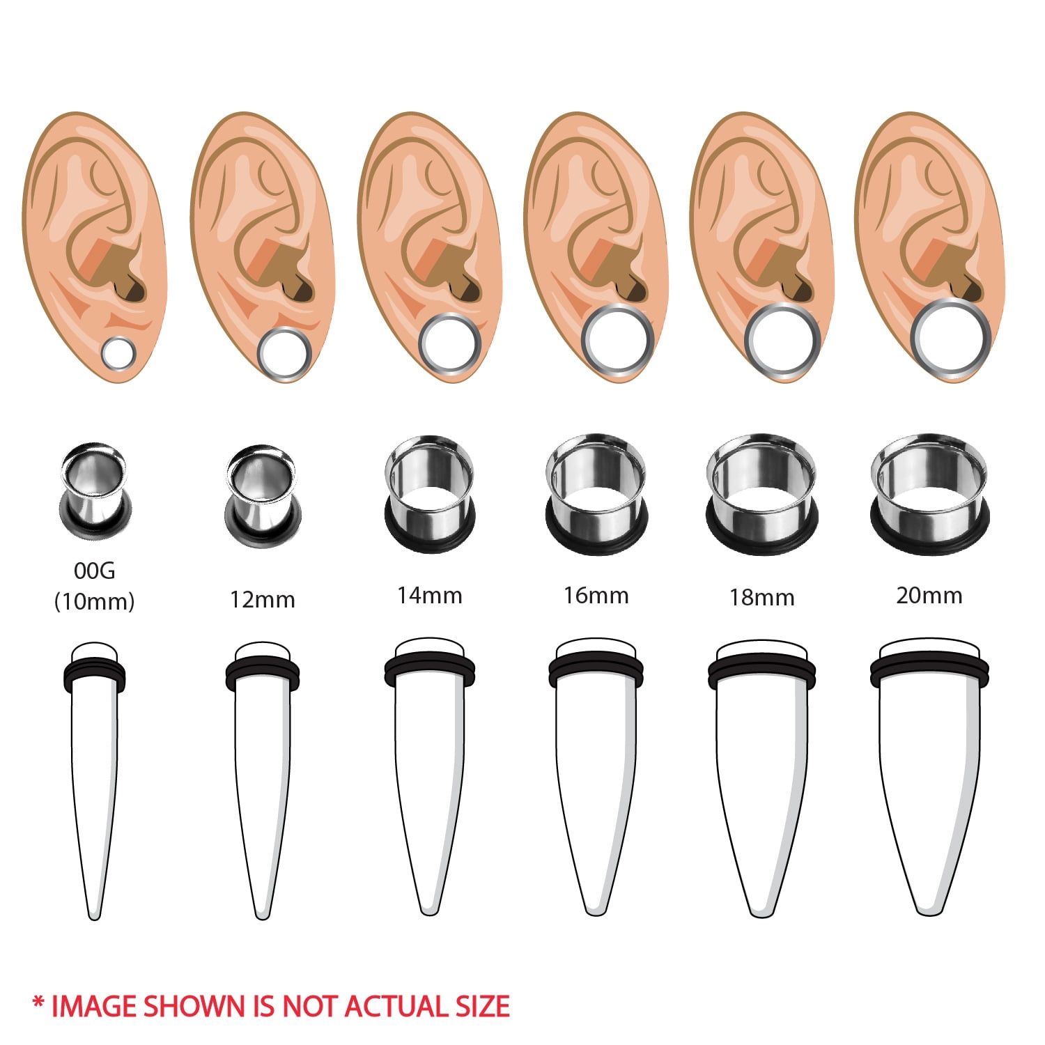 Gauge Ear Plugs Sizing