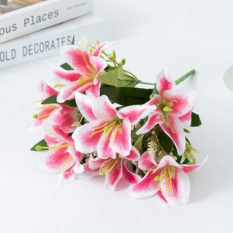 Real Touch Silk Easter Lily 6pcs Artificial Lily Flowers, 73.0cm Long