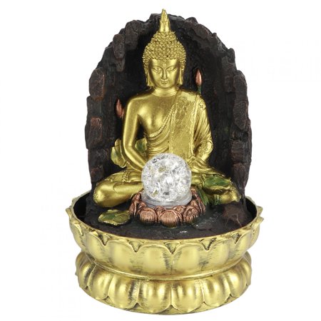 Buddha Decoration, Power Cable With Water Pump Resin Water Fountain ...