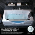MYDUD 67” Whirlpool Bathtub Acrylic Rectangular Skirted Back to Wall ...
