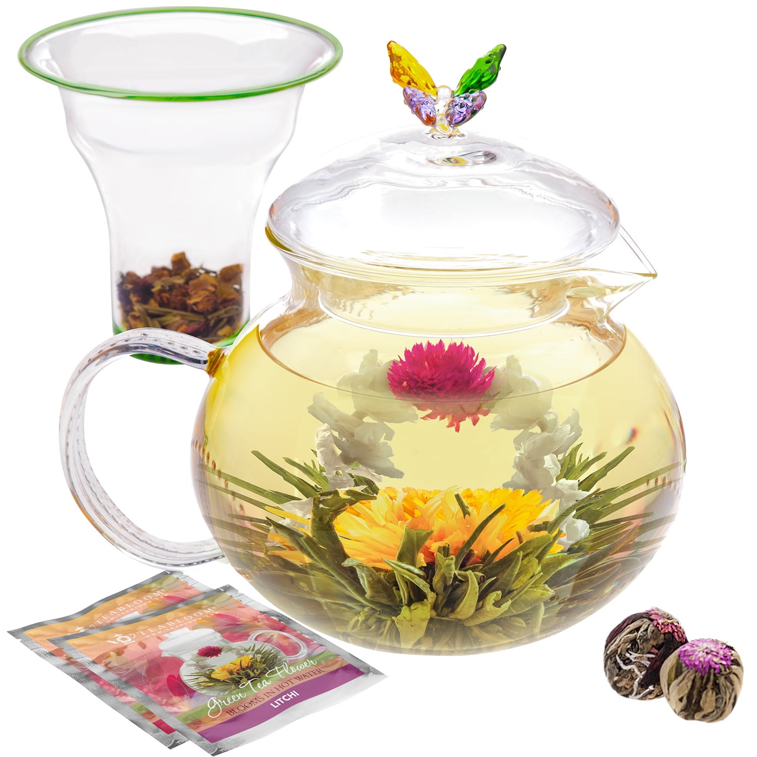 Teabloom Wings of Love Teapot with Loose Tea Glass Infuser - Walmart.com