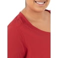 Terra And Sky Womens Plus Size Scoop Neck Shirred T Shirt