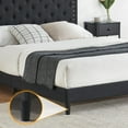 Full Size Upholstered Platform Metal Bed Frame, Metal Bed Frame with ...