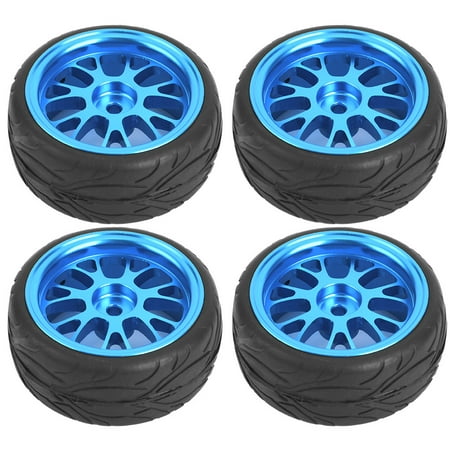 Peahefy RC Car Tyres,RC Wheel Tires Blue Metal Y-Shaped Rims Tyres for ...