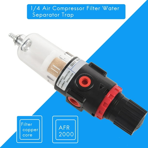 1/4 Air Compressor Filter Water Separator Trap Tools Kit With Regulator ...