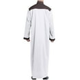 YLSDY Men's Muslim Jubba Thobe Long Sleeve Arab Kaftan Islam Clothing Saudi Dubai Abaya Prayer ...