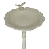 Rustic White Cast Iron Hummingbird Victorian Bird Feeder Bath ...