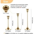 2 Sets(6 Pcs) Brass Gold Metal Taper Candle Holders Candlestick Holders ...