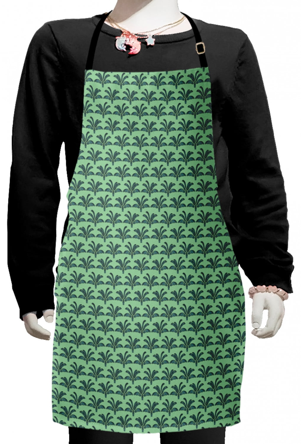 Tropical Kids Apron, Exotic Coconut Palm Trees Pattern Island Jungle ...