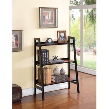 12 Shelf Double Wide Wood Bookcase, 84 inch Tall - Cherry Finish ...