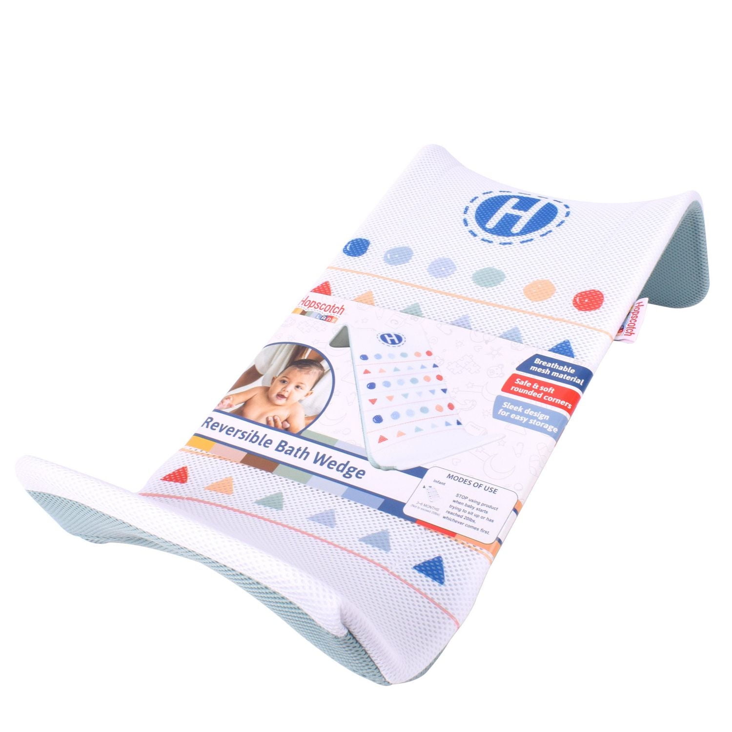 Click here for Hopscotch Lane Reversible Bath Wedge - White & Gre... prices